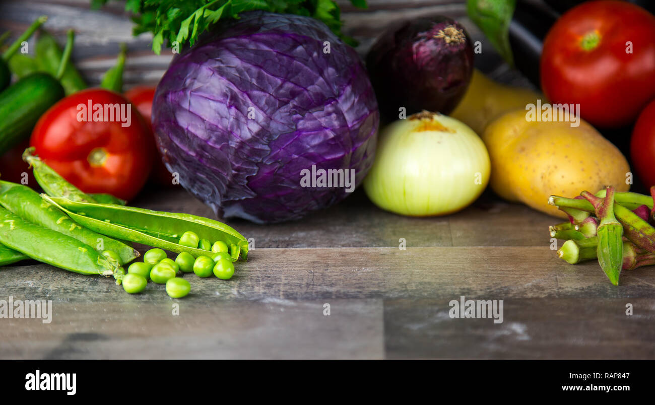 Healthy Fresh Mix of Raw Vegetable Composition Photo Stock Photo - Alamy