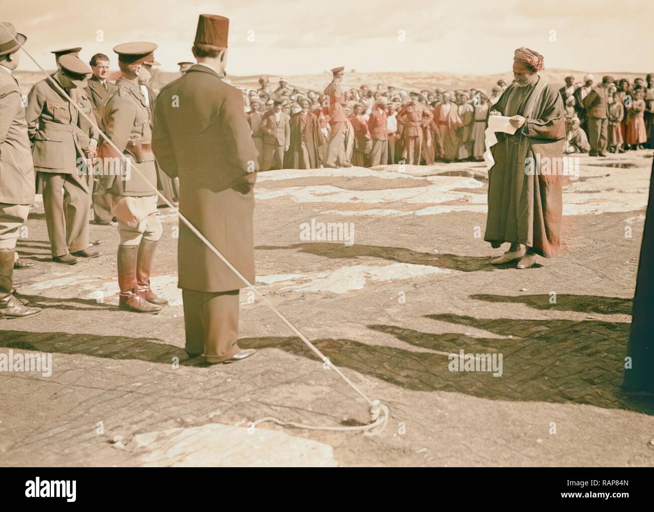 Arab demonstration at Yatta Peasant reading propaganda sheet prepared ...