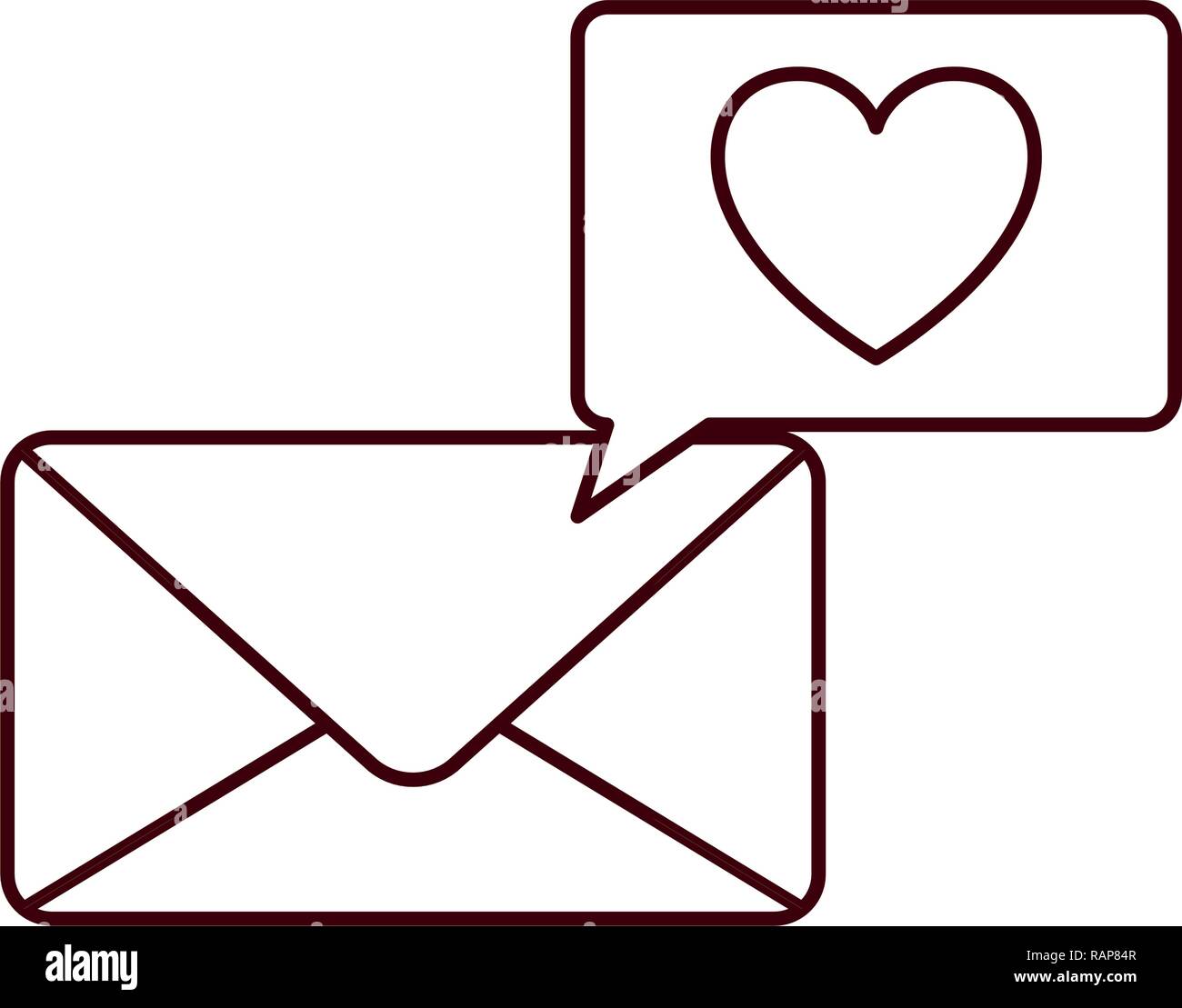 letter with heart message isolated icon Stock Vector Image & Art - Alamy