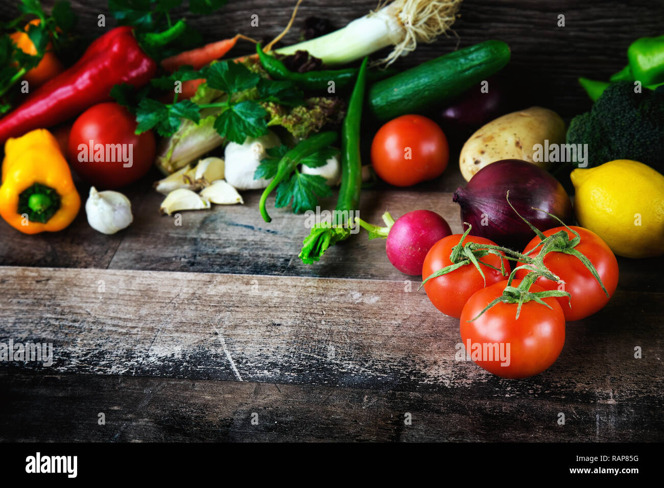 Healthy Fresh Mix of Raw Vegetable Composition Photo Stock Photo - Alamy