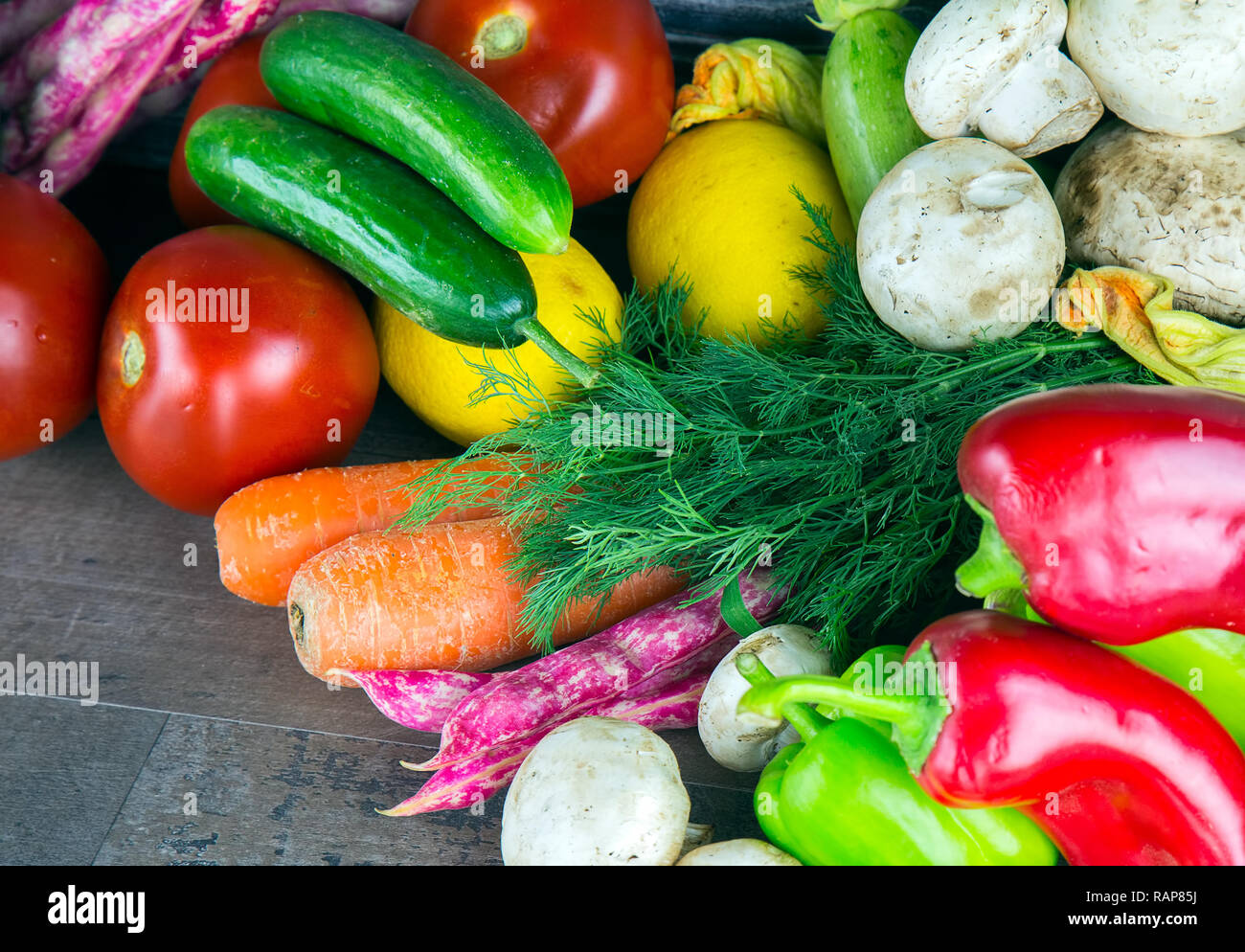 Healthy Fresh Mix of Raw Vegetable Composition Photo Stock Photo - Alamy