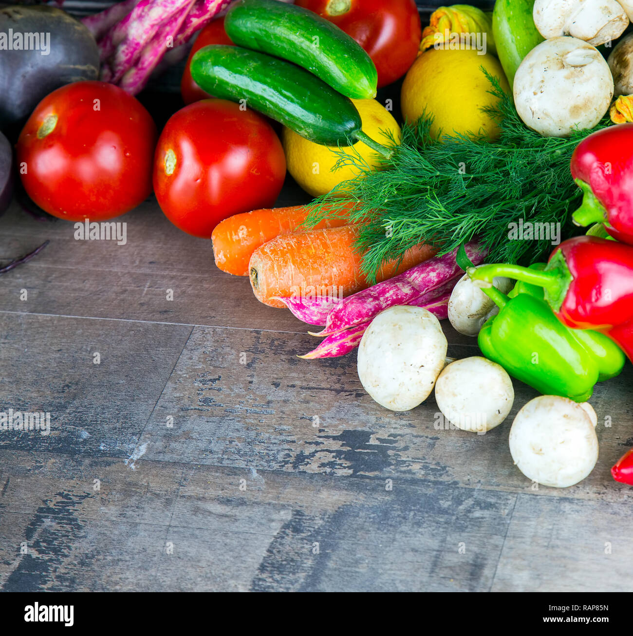 Healthy Fresh Mix of Raw Vegetable Composition Photo Stock Photo - Alamy