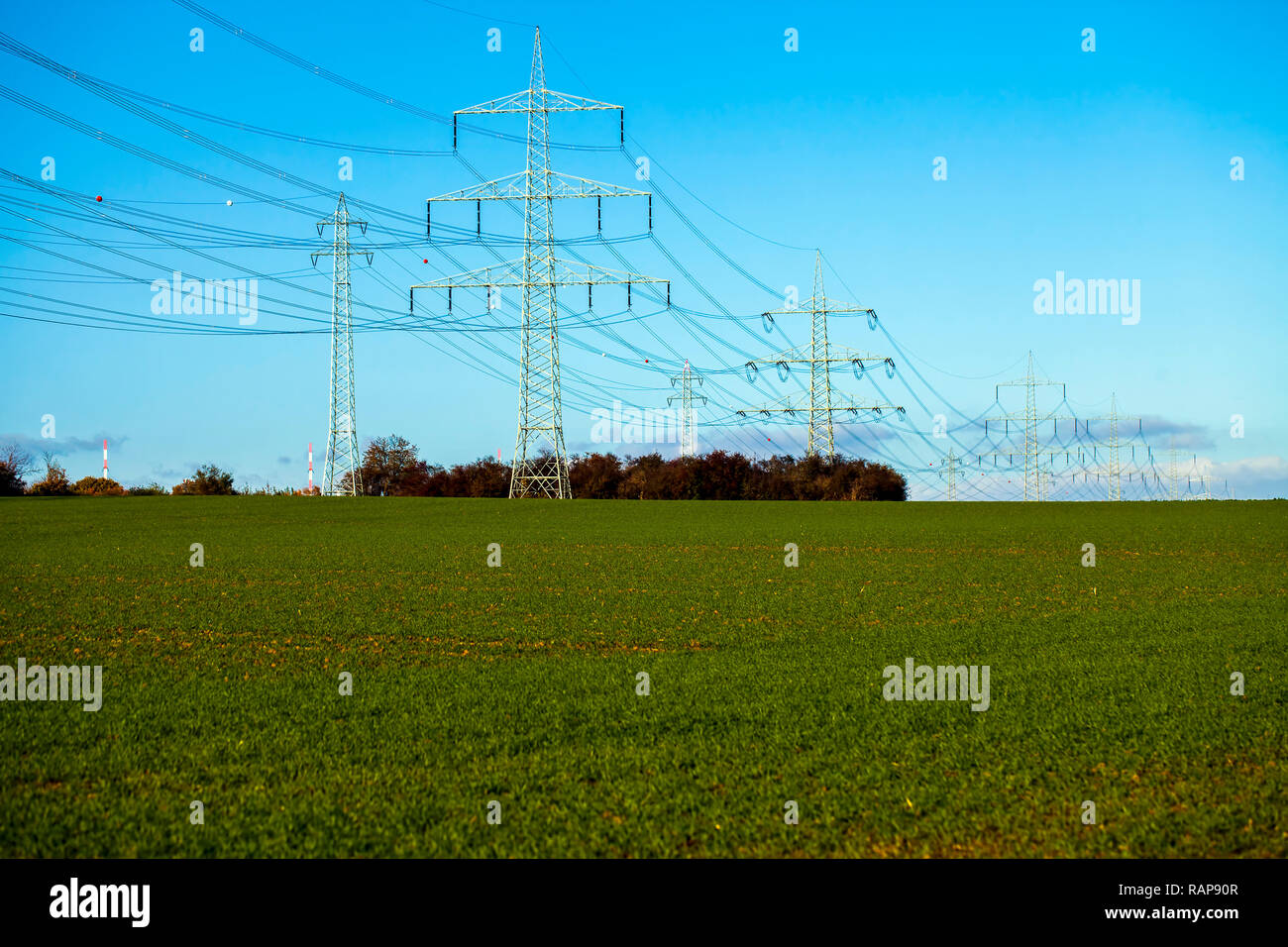 High Voltage Industrial Power Post Energy Electric Poles Photo Stock ...