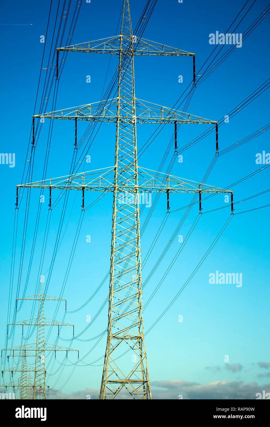High Voltage Industrial Power Post Energy Electric Poles Photo Stock ...