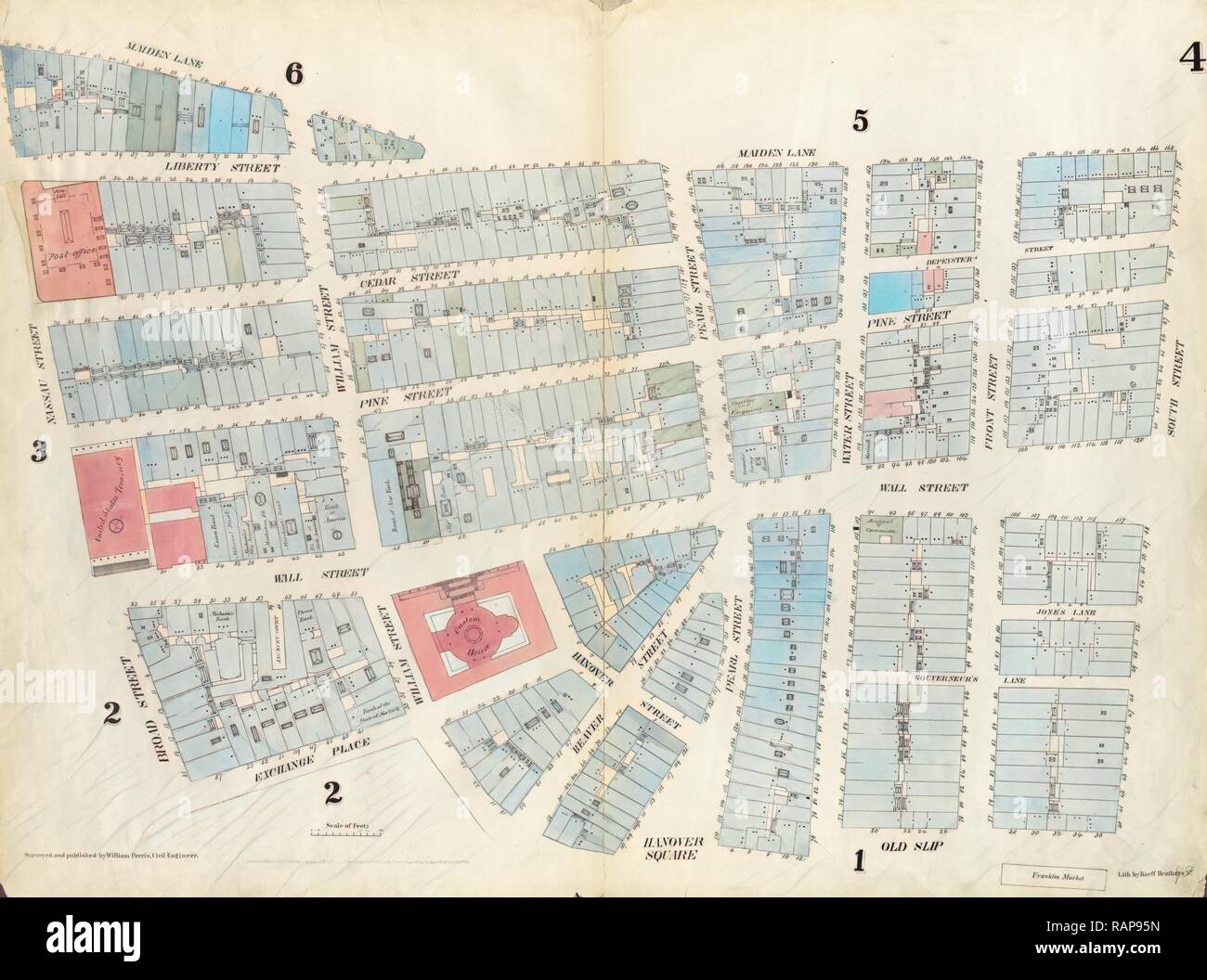 Plate 4: Map bounded by Maiden Lane, South Street, Old Slip, William ...