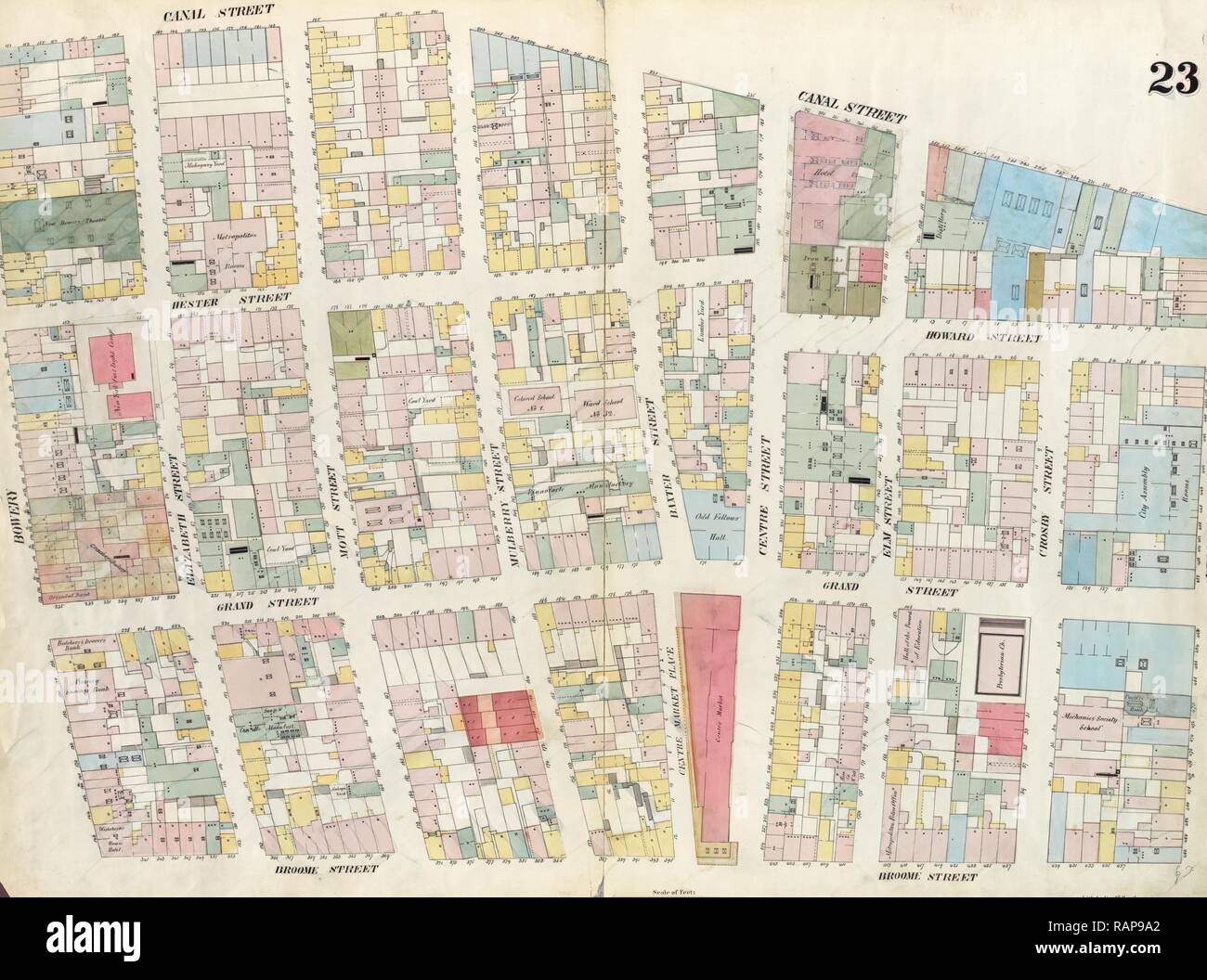 Old map of the bowery hi-res stock photography and images - Alamy