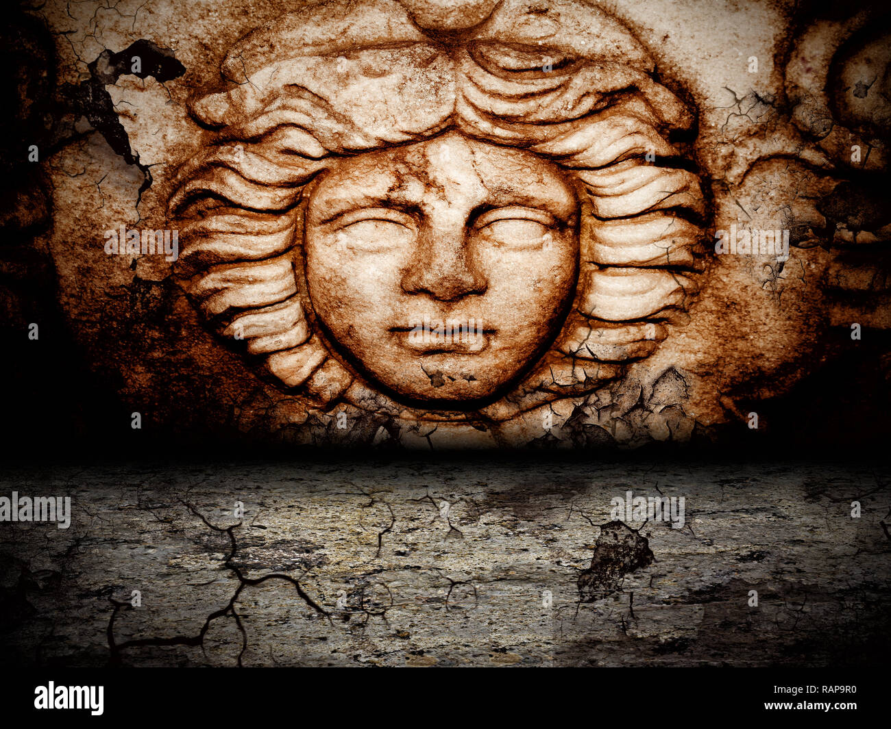 Historical Wall Antique Age Stone Interior Room Stage Background ...