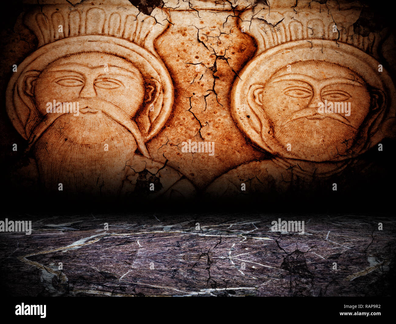 Historical Wall Antique Age Stone Interior Room Stage Background ...