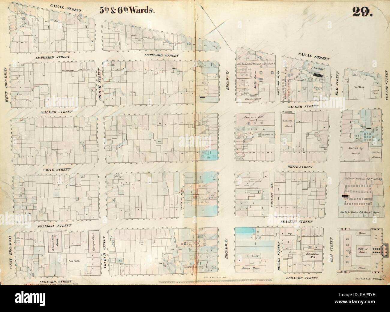 Plate 29: Map bounded by Canal Street, Centre Street, Leonard Street ...
