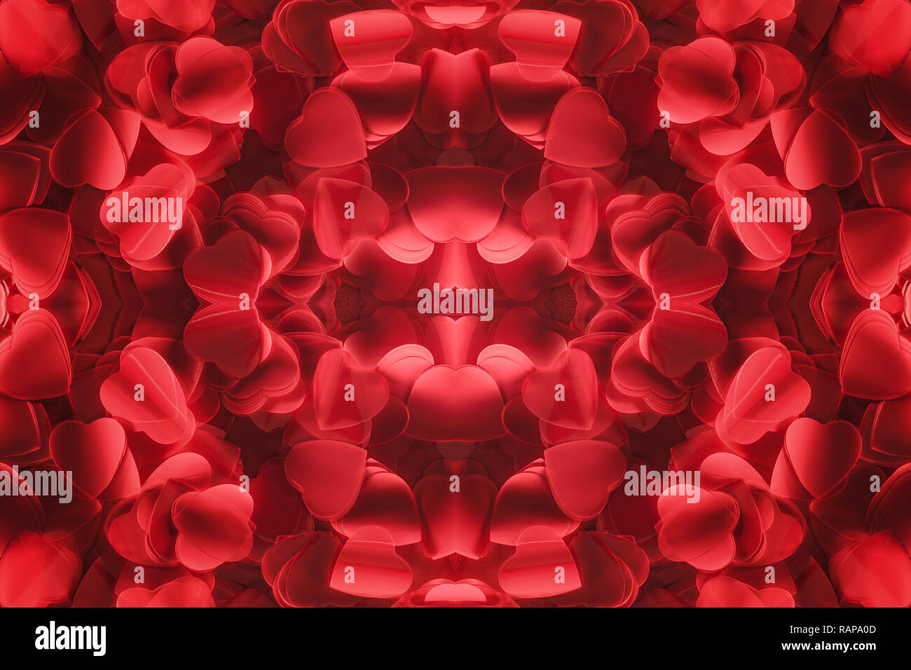 top view of beautiful red heart shaped petals, valentines day ...