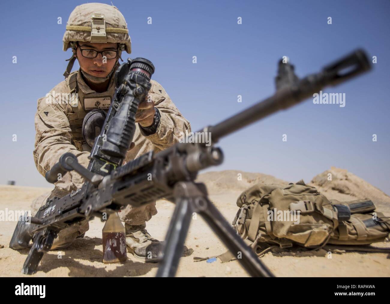 RABKUT, Oman (Feb. 20, 2017) U.S. Lance Cpl. Fernando Fernandez, an ...