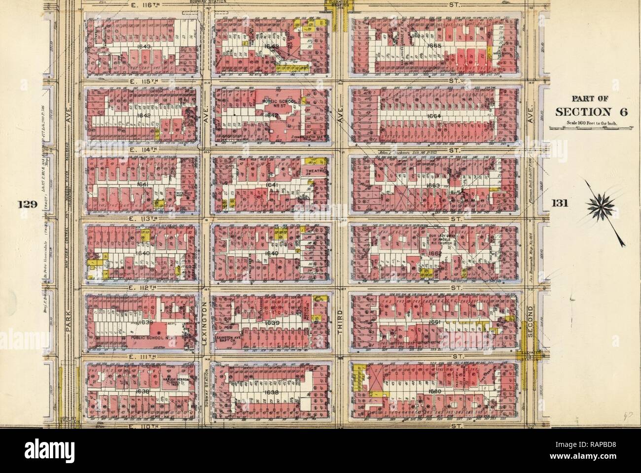 Plate 130: Bounded by E. 116th Street, Second Avenue, E. 110th Street ...