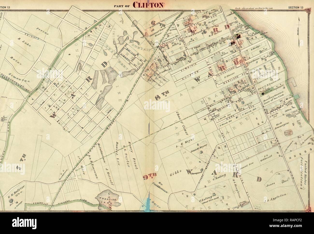 Map of clifton hi-res stock photography and images - Alamy