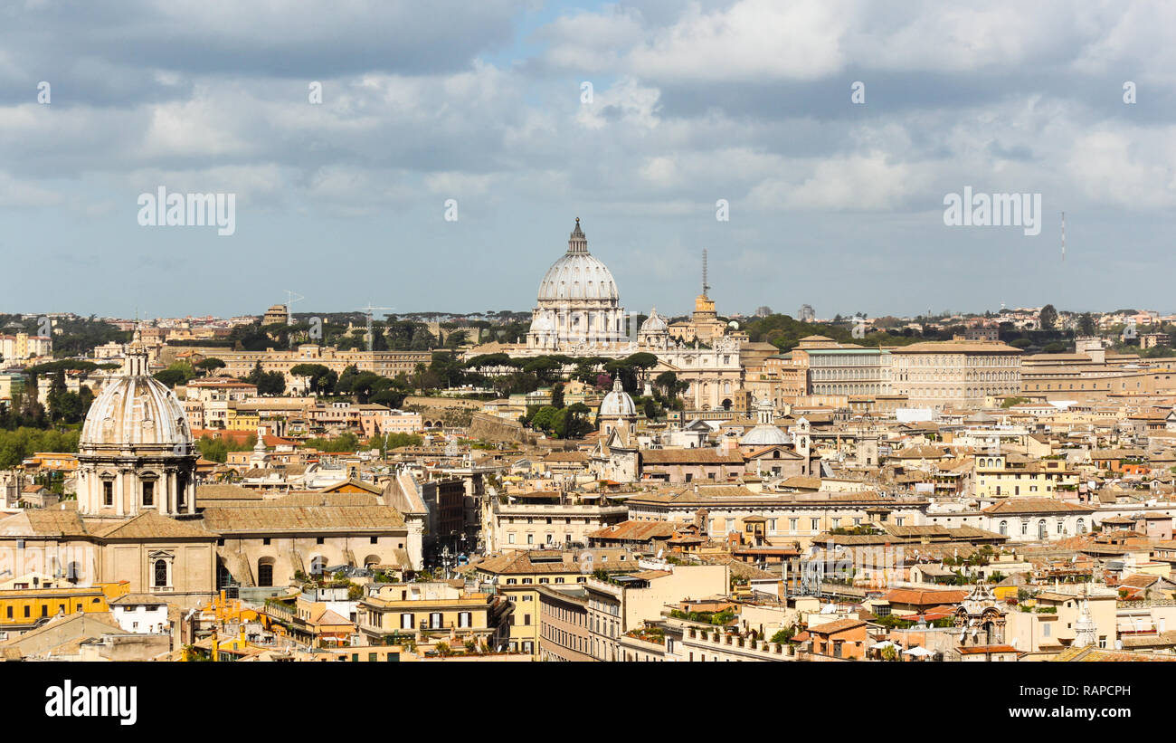 An aerial view of the city of Rome. Rome is the capital of Italy and is ...