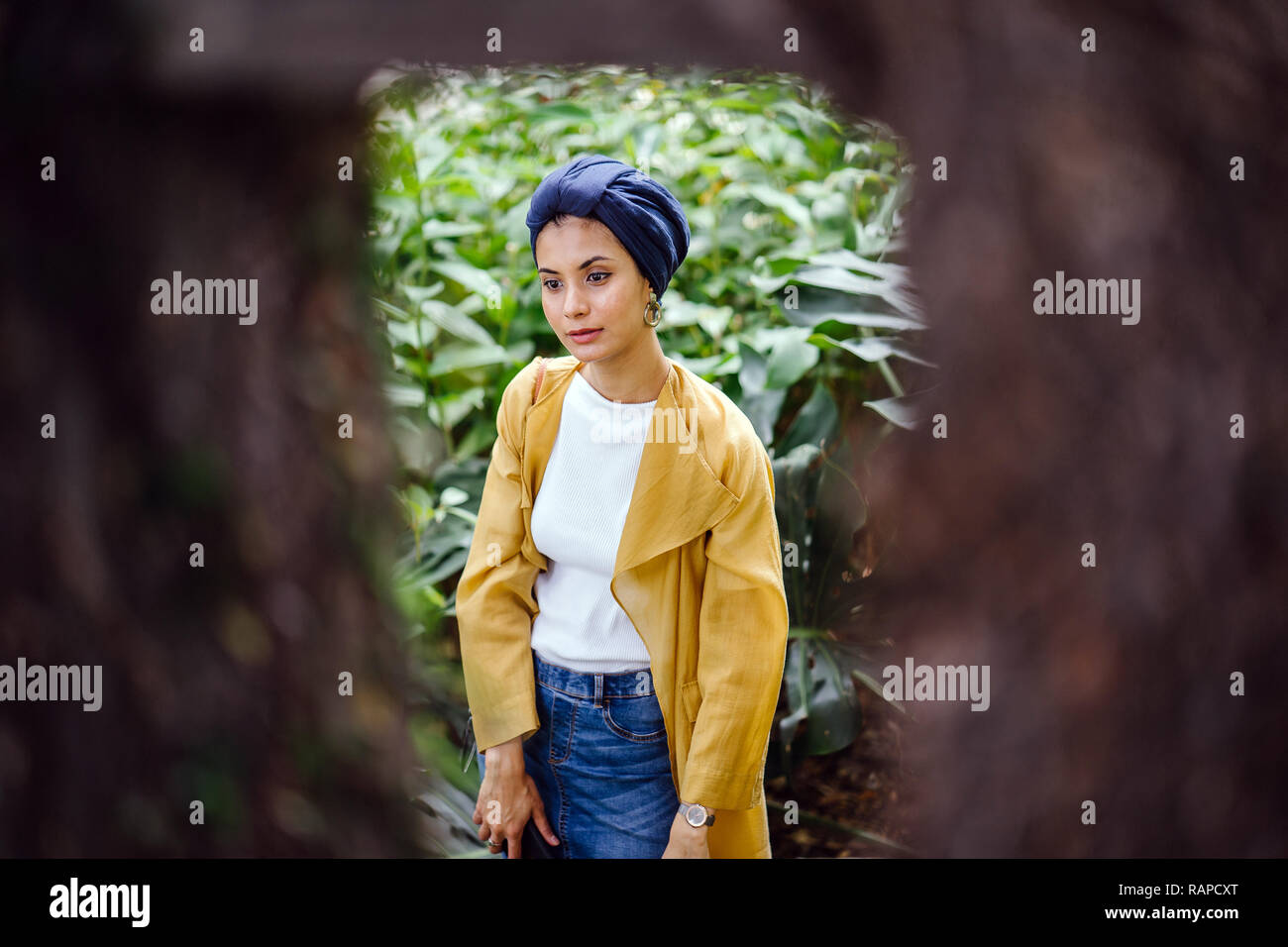 Lifestyle portrait of a stylish, tall and elegant Muslim woman in a ...