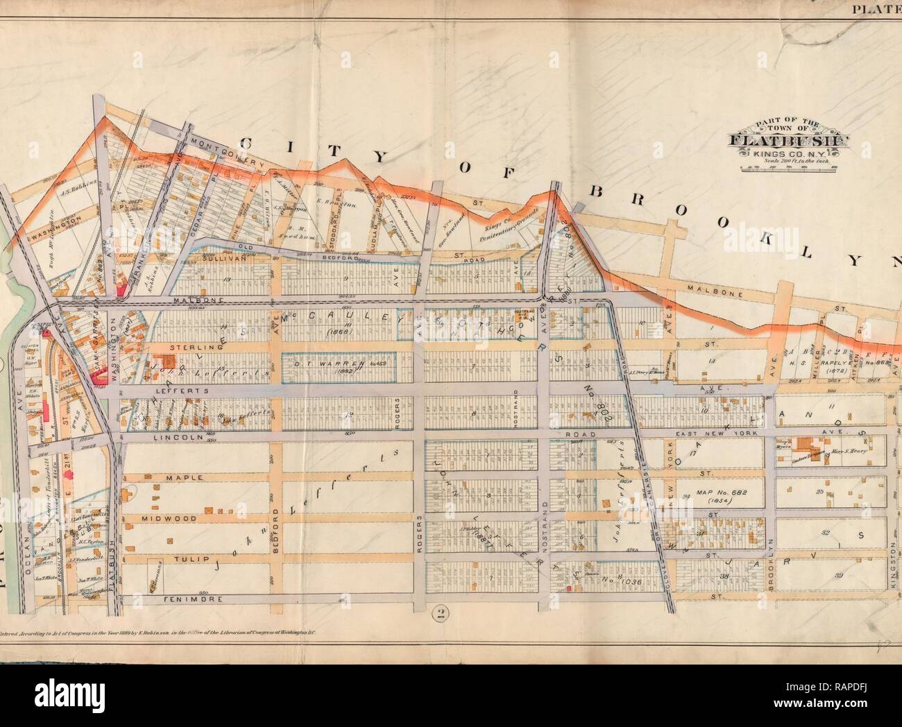 Vintage map of flatbush hi-res stock photography and images - Alamy