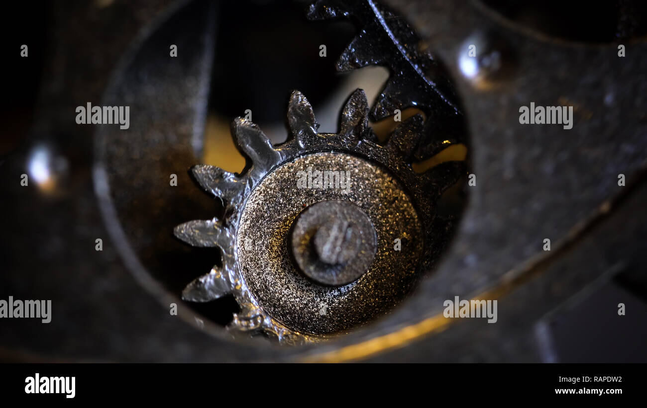 Retro Rusty Mechanic Clock Gears Industrial Vintage Technology Project ...