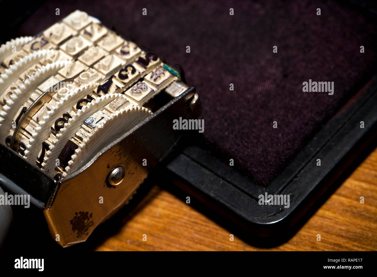 Abstract Vintage Office Equipment Rubber Stamp Tool Stock Photo - Alamy