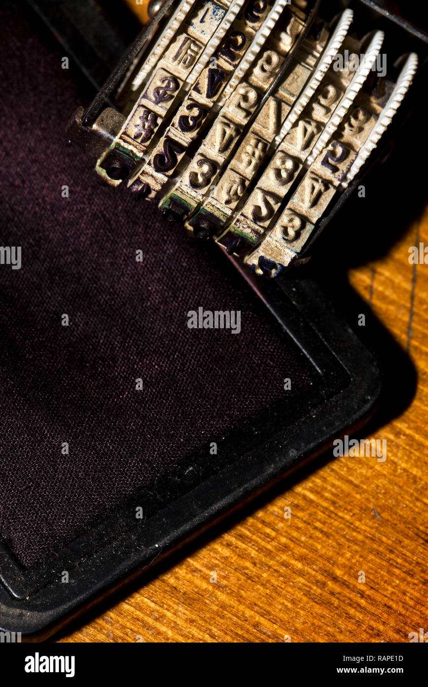 Abstract Vintage Office Equipment Rubber Stamp Tool Stock Photo - Alamy