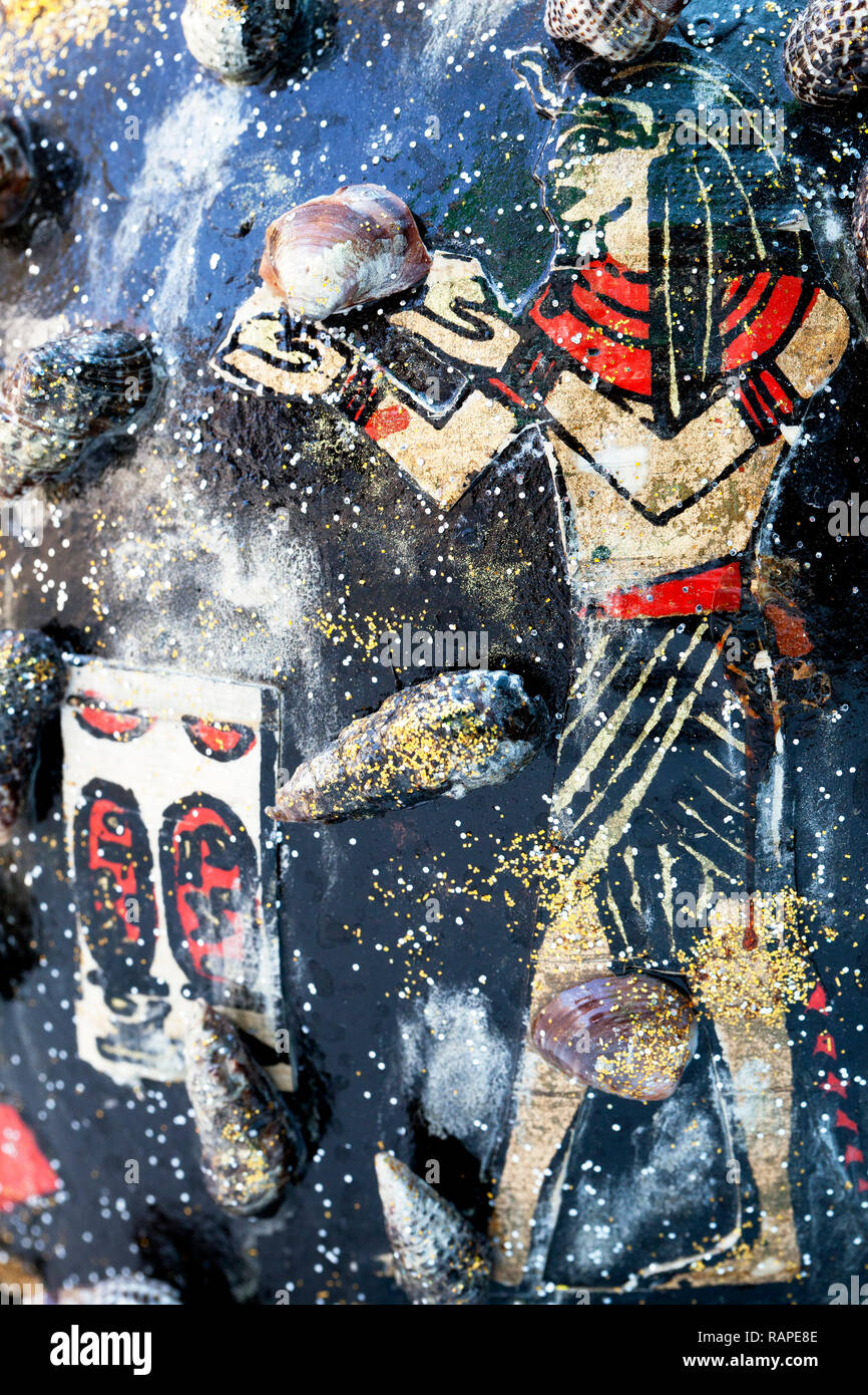 Sea Animal Dried Dead Fish and Seashell Background Stock Photo - Alamy