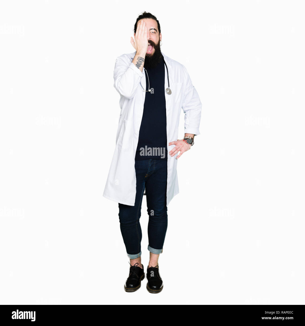 Hair covering eye Cut Out Stock Images & Pictures - Alamy