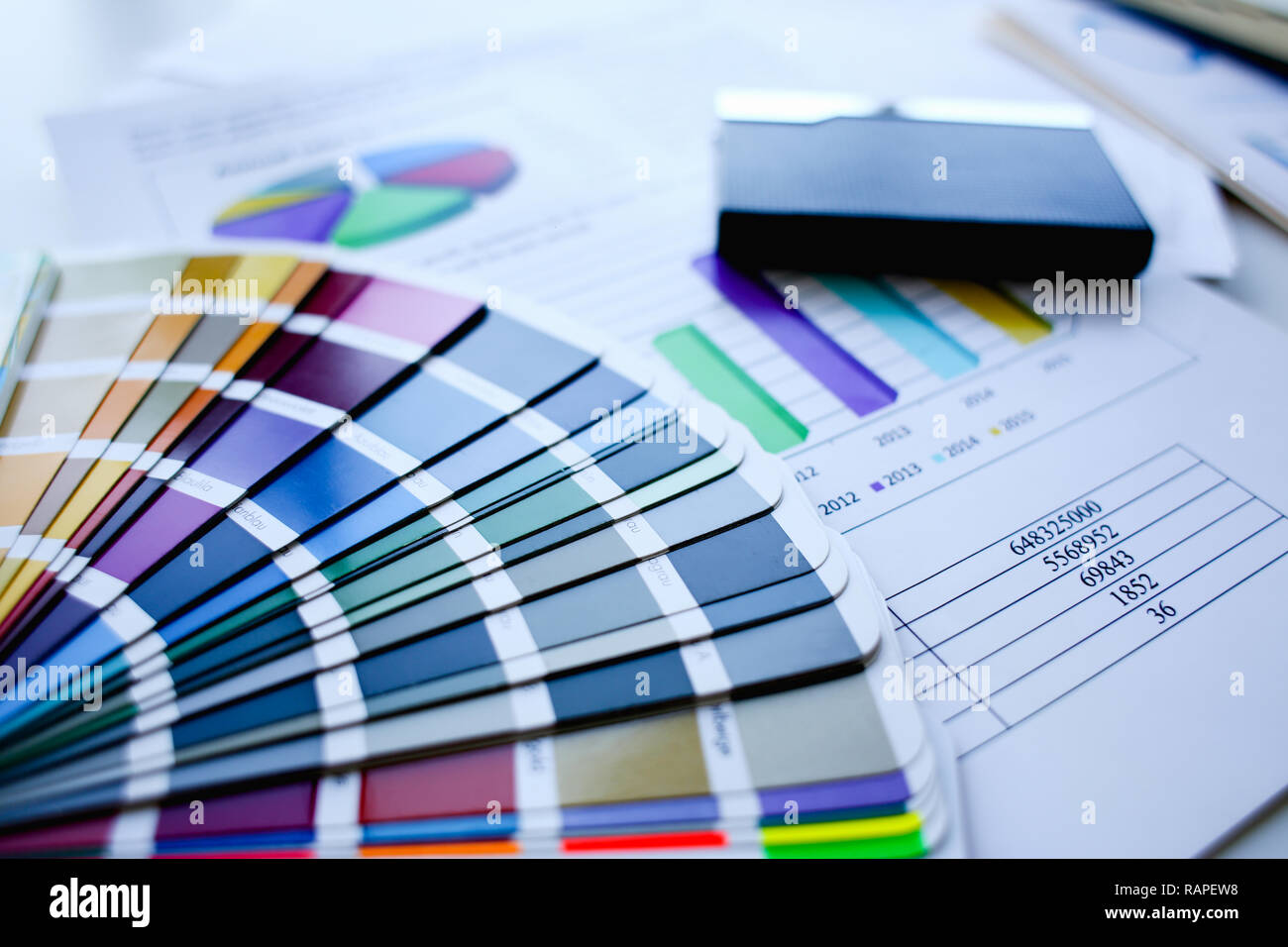 Color print of pantone statistics offset Stock Photo - Alamy