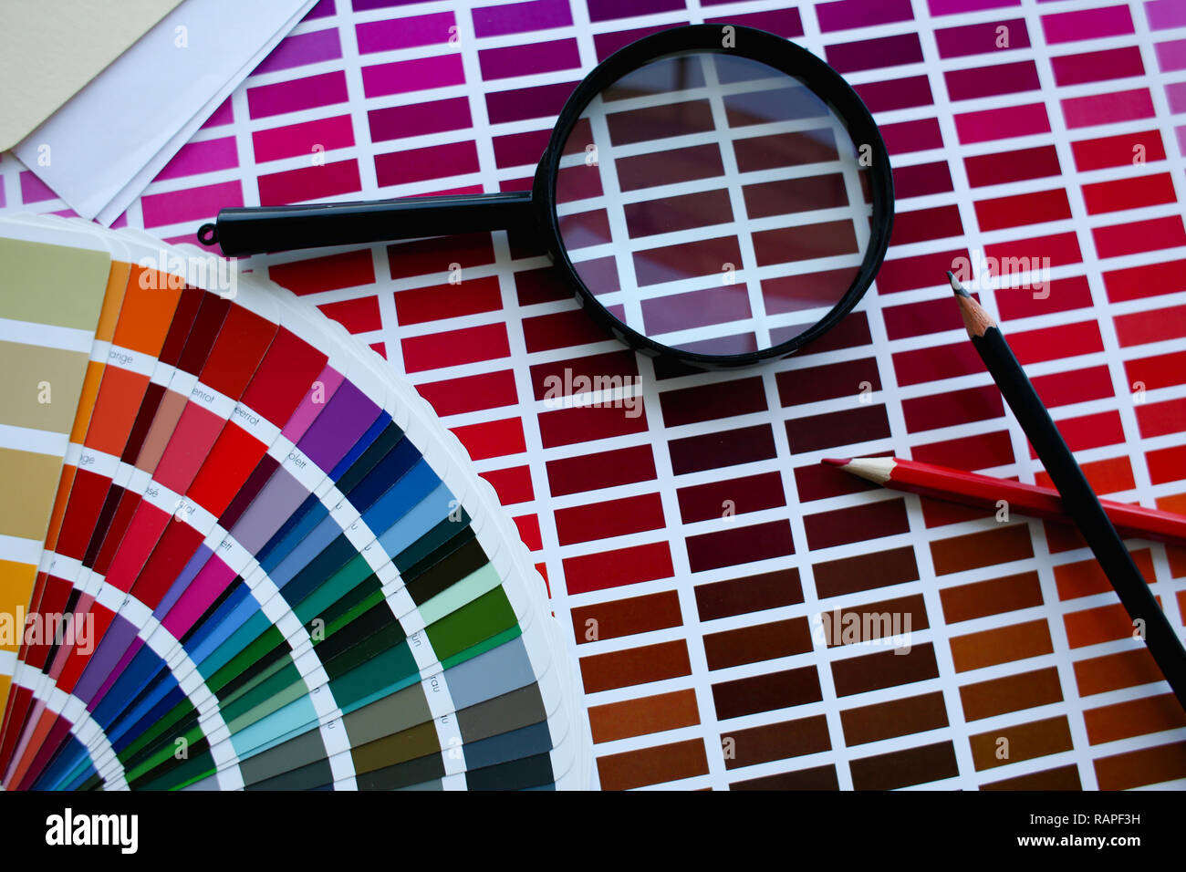 Color print of pantone statistics offset Stock Photo - Alamy