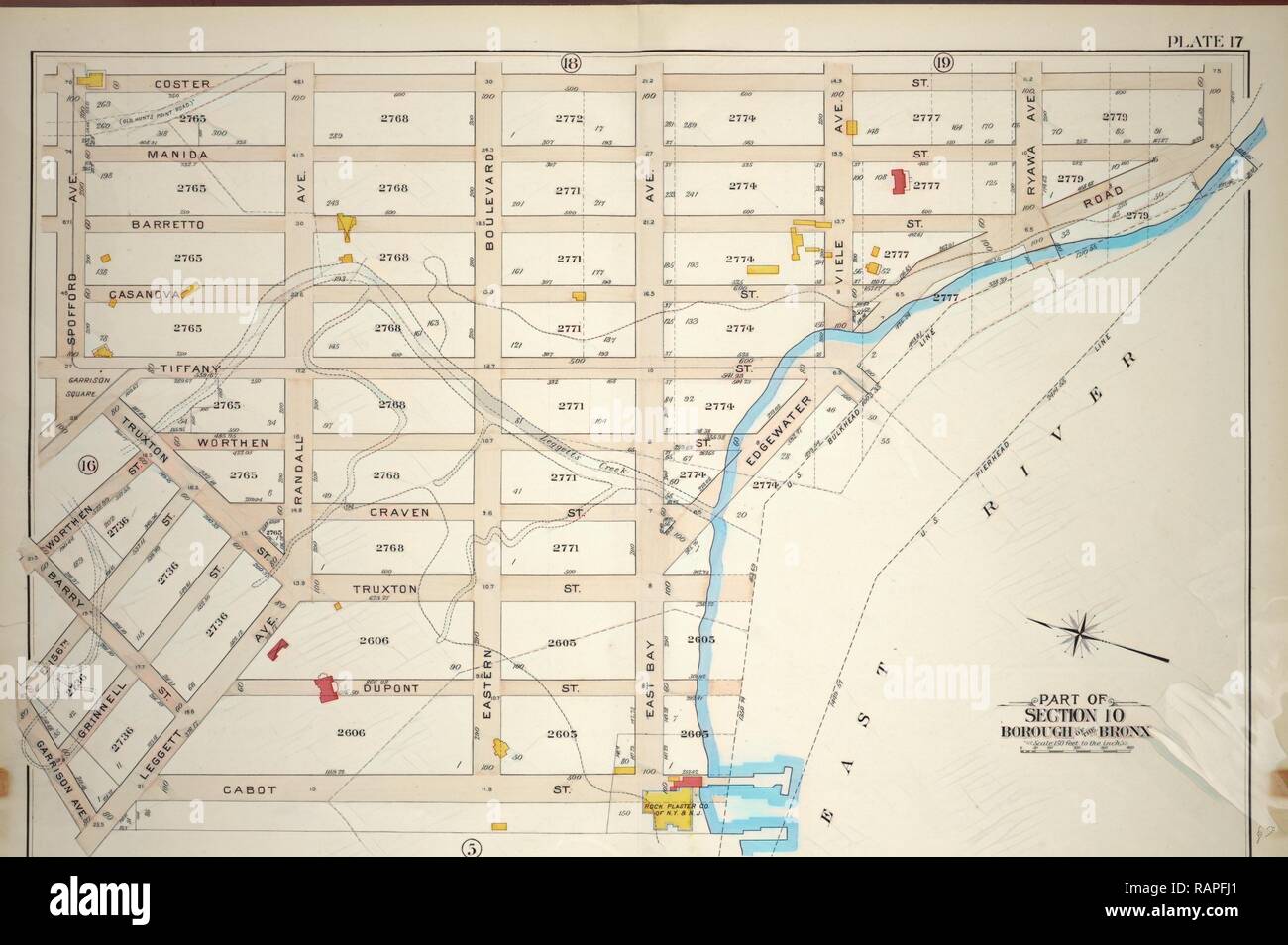 Plate 17: Part of Section 10, Borough of the Bronx. Bounded by Coster ...