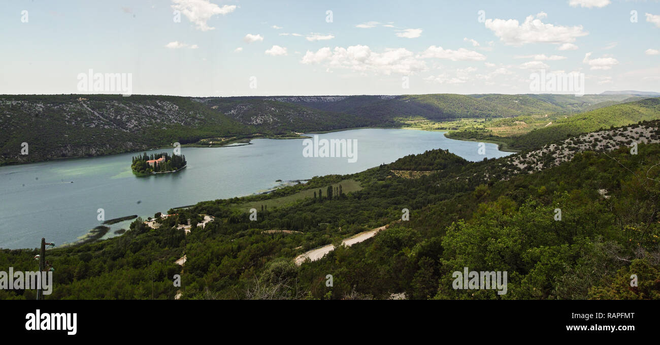 Island of Visovac monastery in Krka national park, Croatia Stock Photo - Alamy