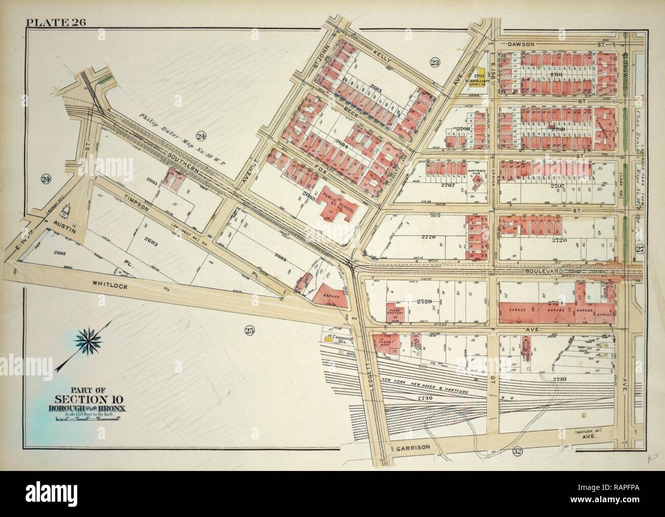 Plate 26, Part of Section 10, Borough of the Bronx. Bounded by Southern ...