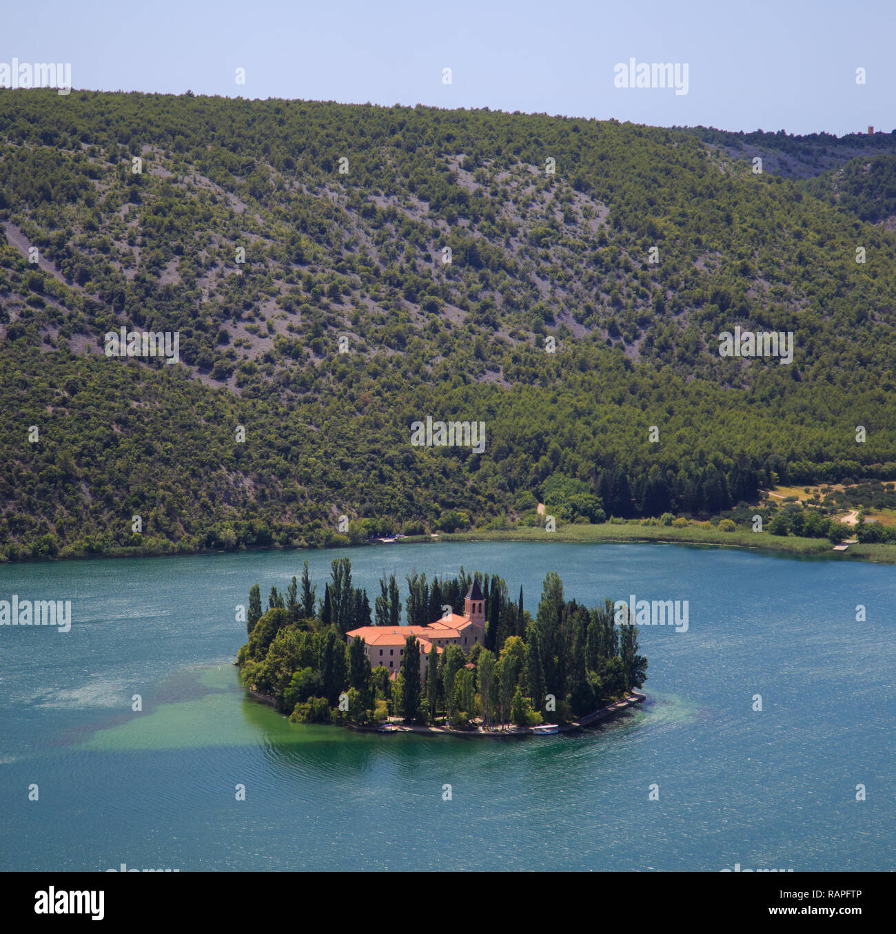Island of Visovac monastery in Krka national park, Croatia Stock Photo - Alamy