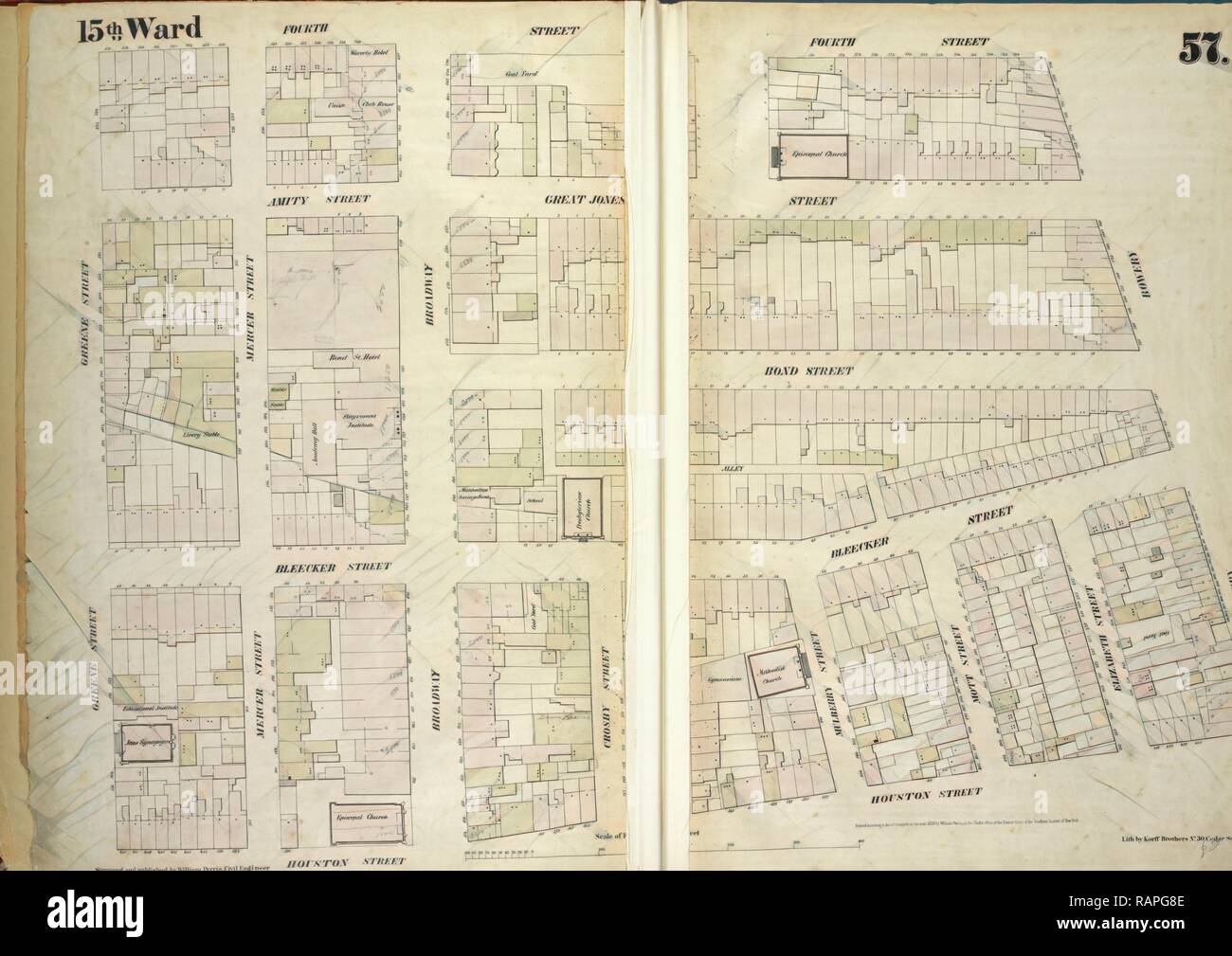 Old map of the bowery hi-res stock photography and images - Alamy