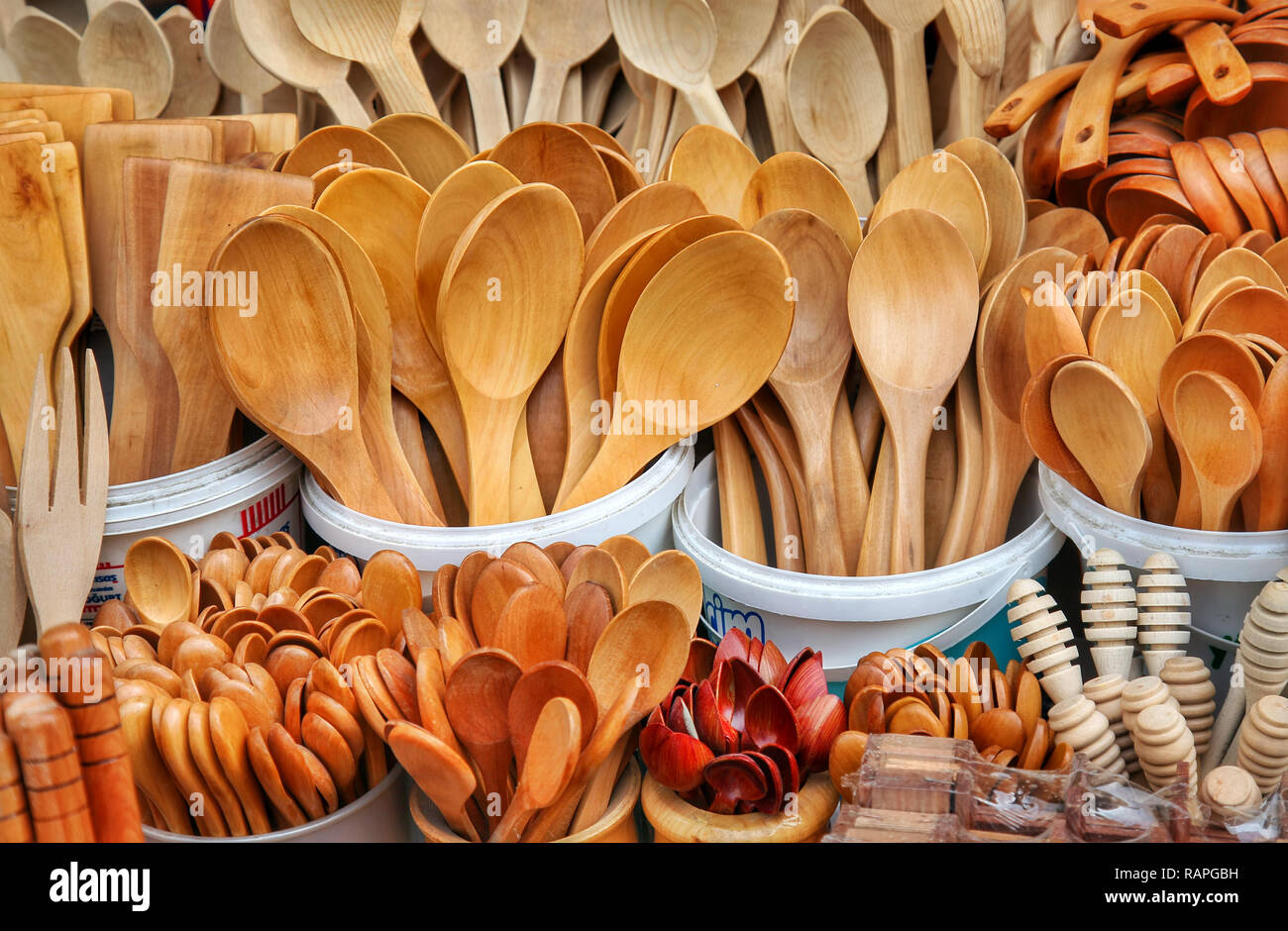 Carved Wooden Spoons Stock Photos & Carved Wooden Spoons Stock Images ...