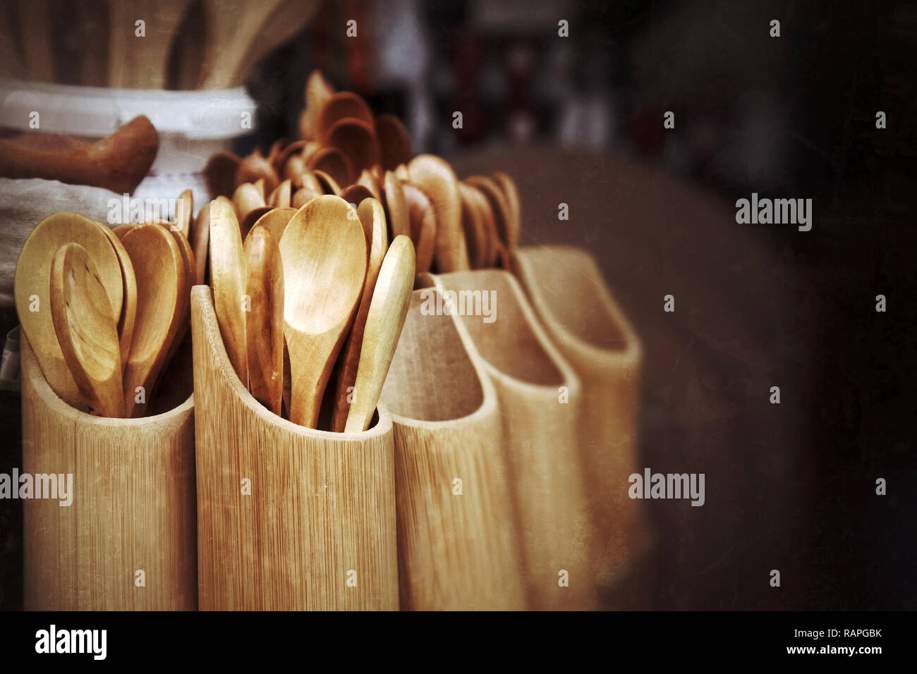 Middle Eastern Traditional Brown Wooden Spoons in Bazaar Stock Photo ...