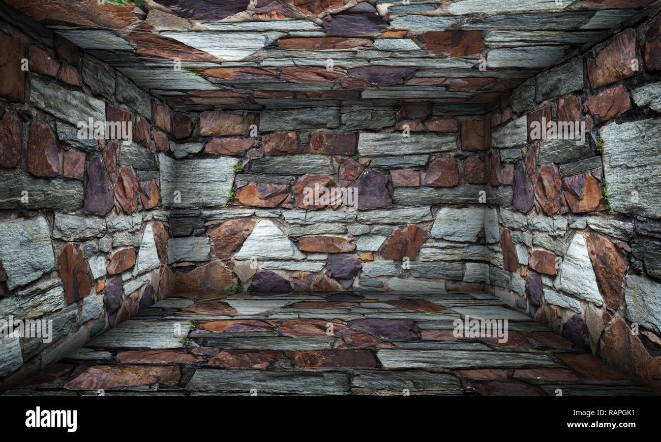 Abstract Grunge Stone Room Urban Interior Stage Background Stock Photo ...