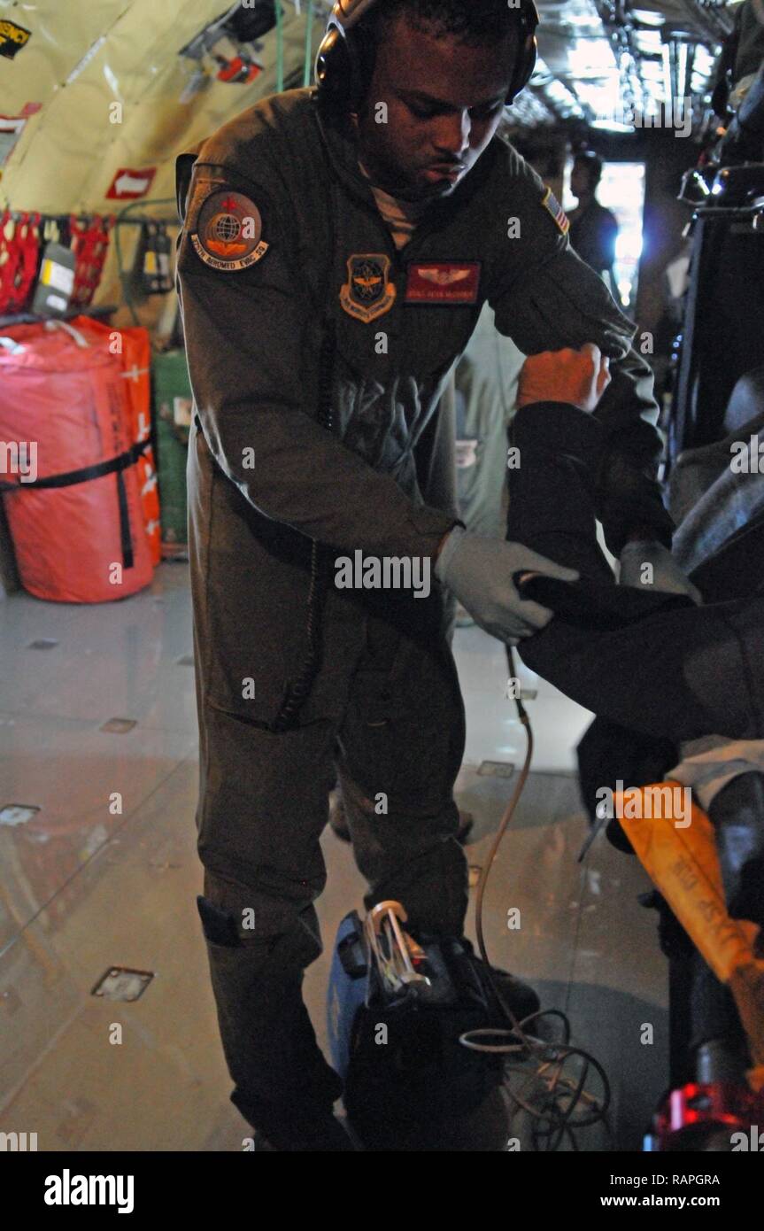 Staff Sgt. Sean McCurbin, medical technician with the 375th Aeromedical ...