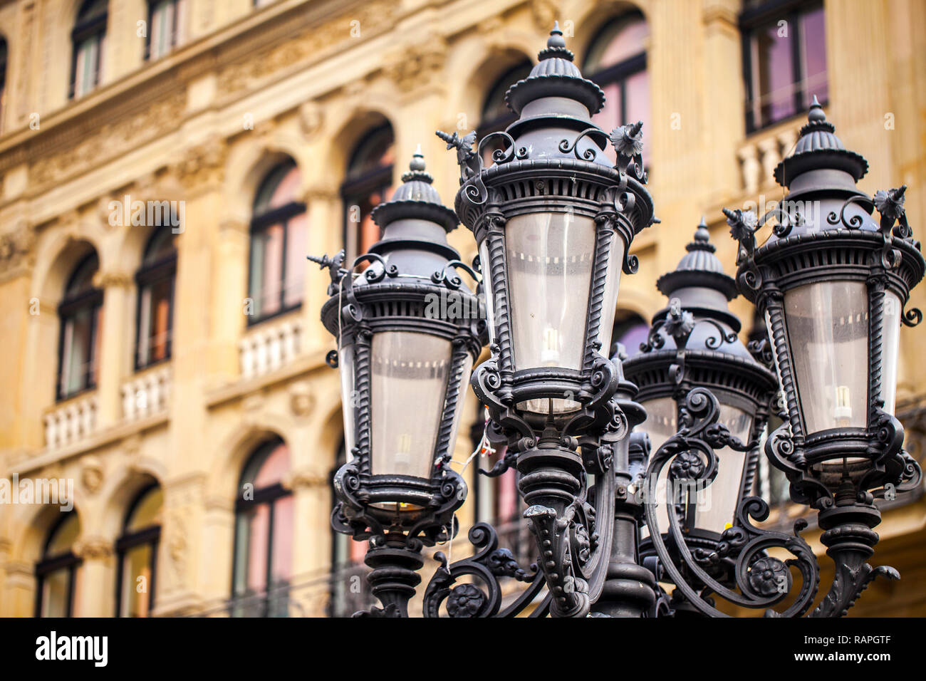 Street Lamp and the German Structure Building Photo Stock Photo - Alamy
