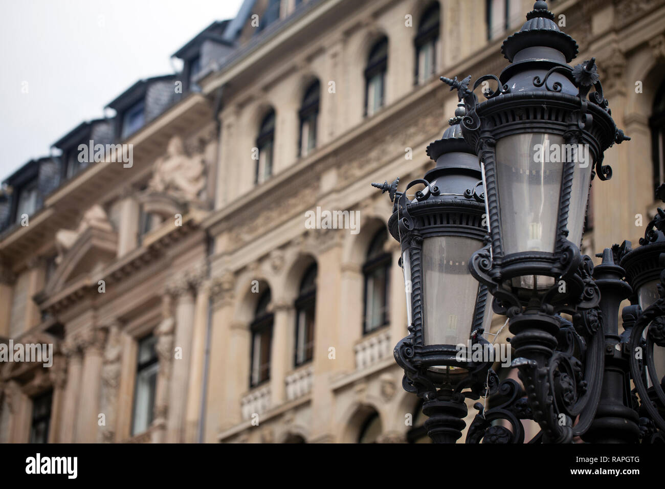 Street Lamp and the German Structure Building Photo Stock Photo - Alamy