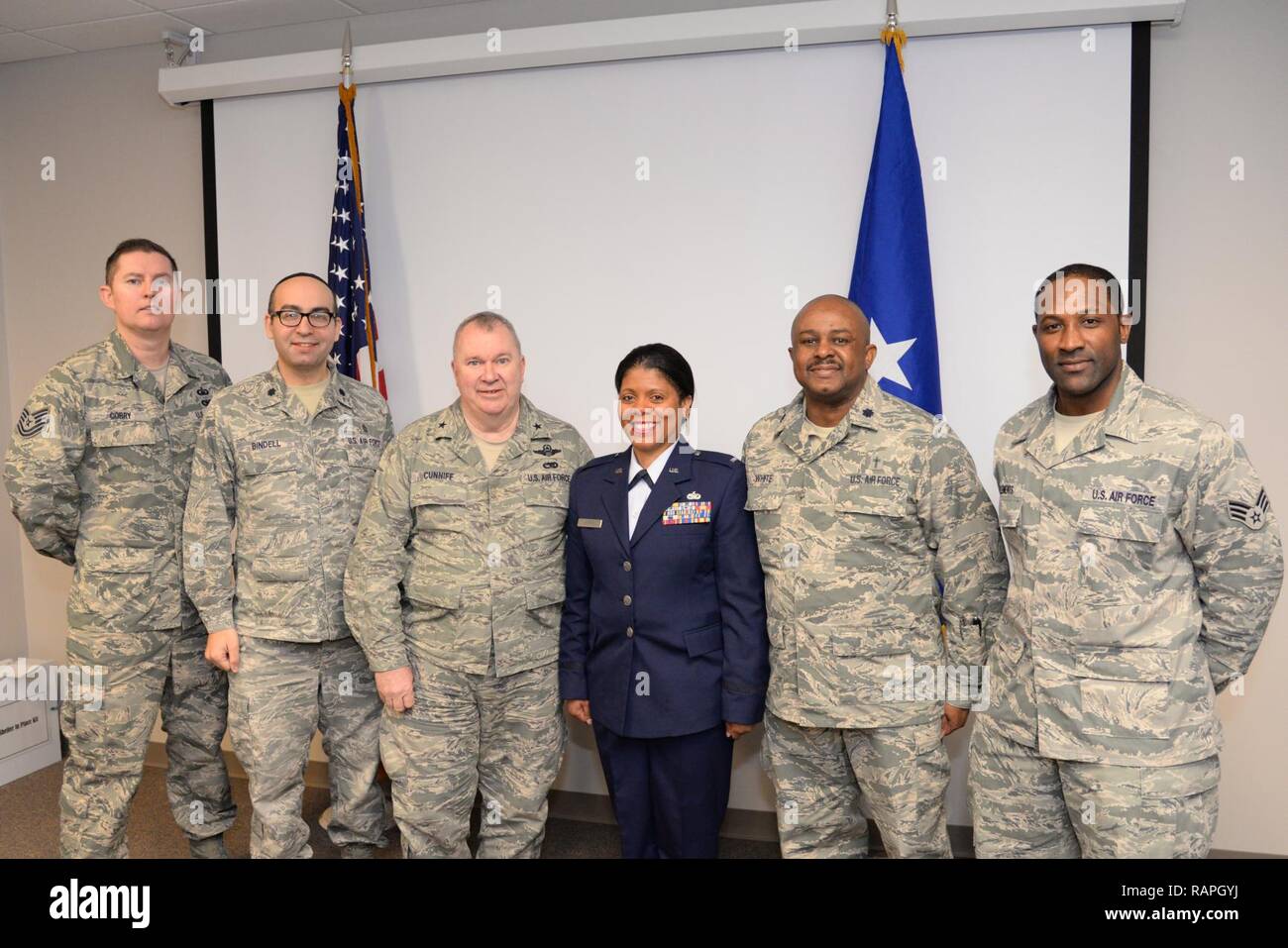 Members of the New Jersey Air National Guard's chaplains office pose ...