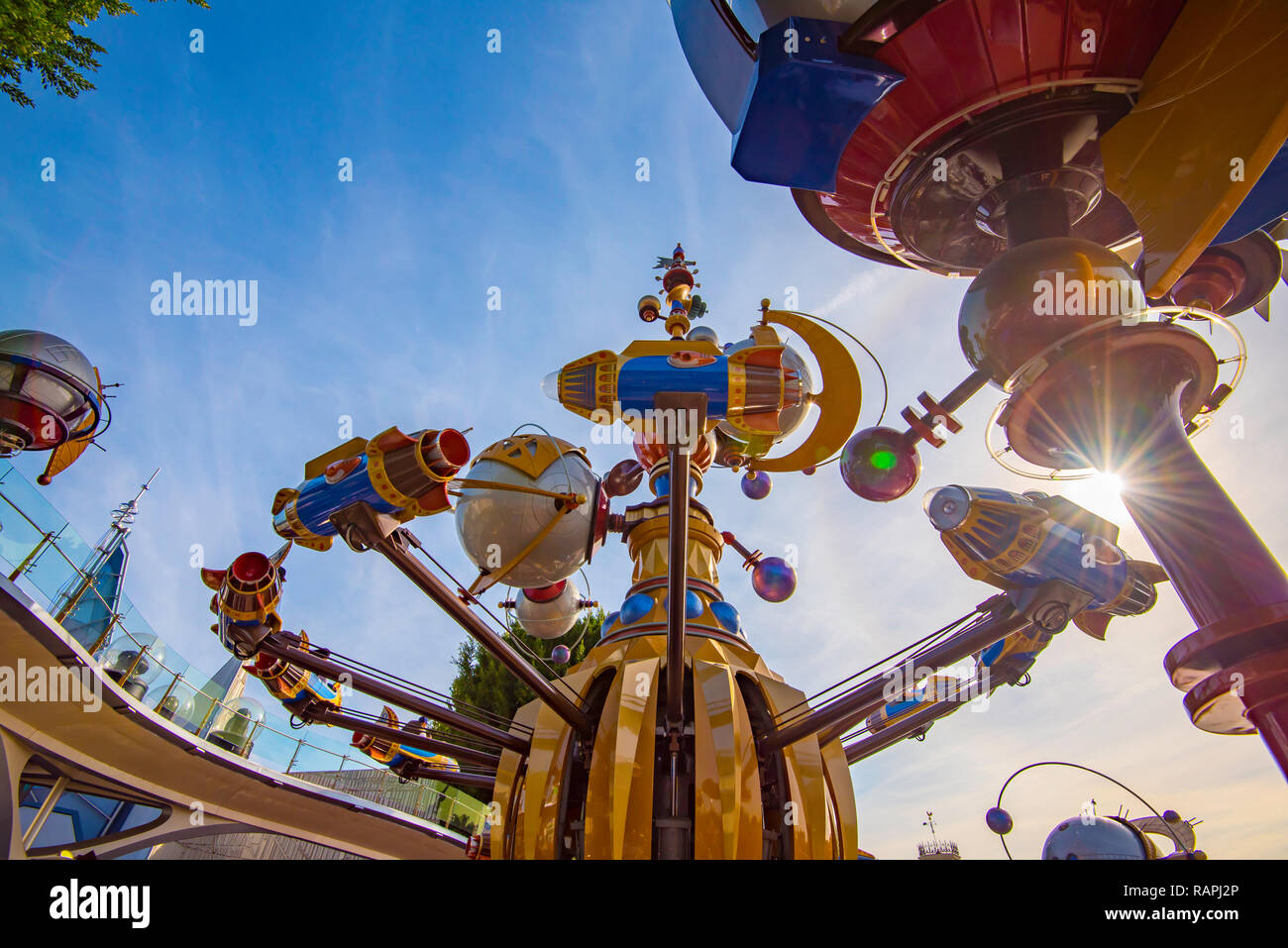 The Orbitron a Rocket-Spinner Ride In action at Disneyland Anaheim, LA ...