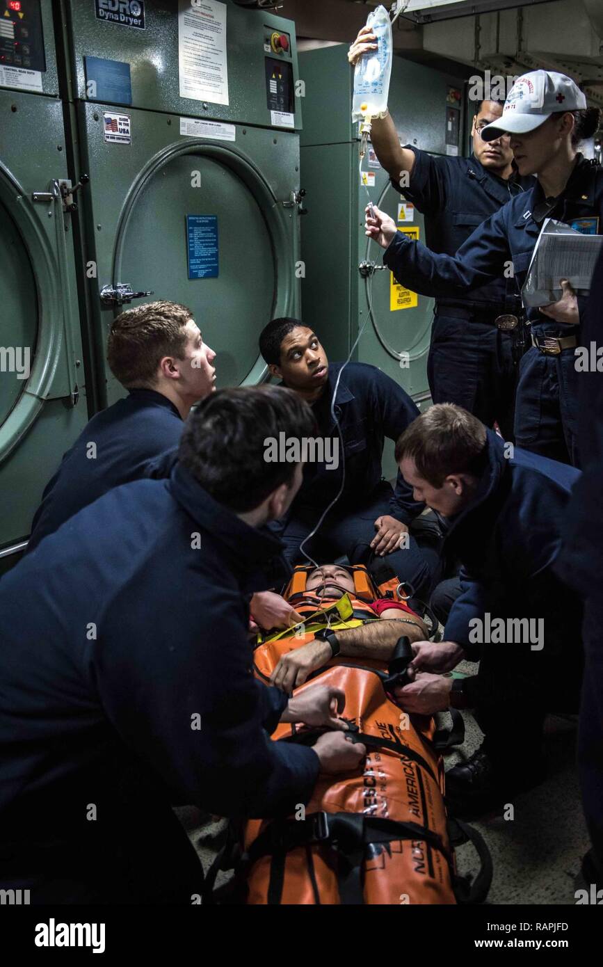 PACIFIC OCEAN (Feb. 24, 2017) Sailors from the Medical Training Team ...