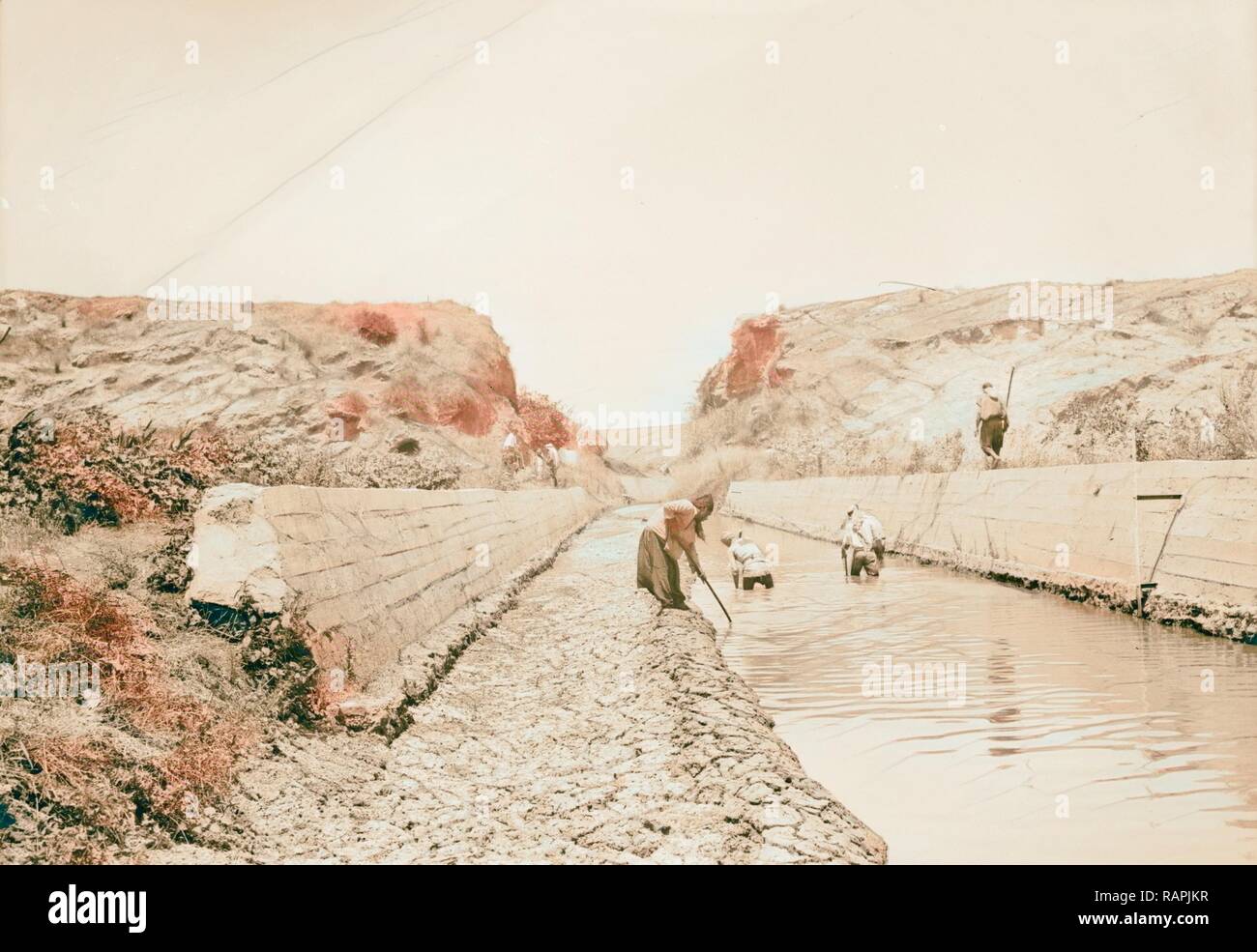 Drainage system at Nahr el Falek or Birket Ramadan. Roman cut, known as ...