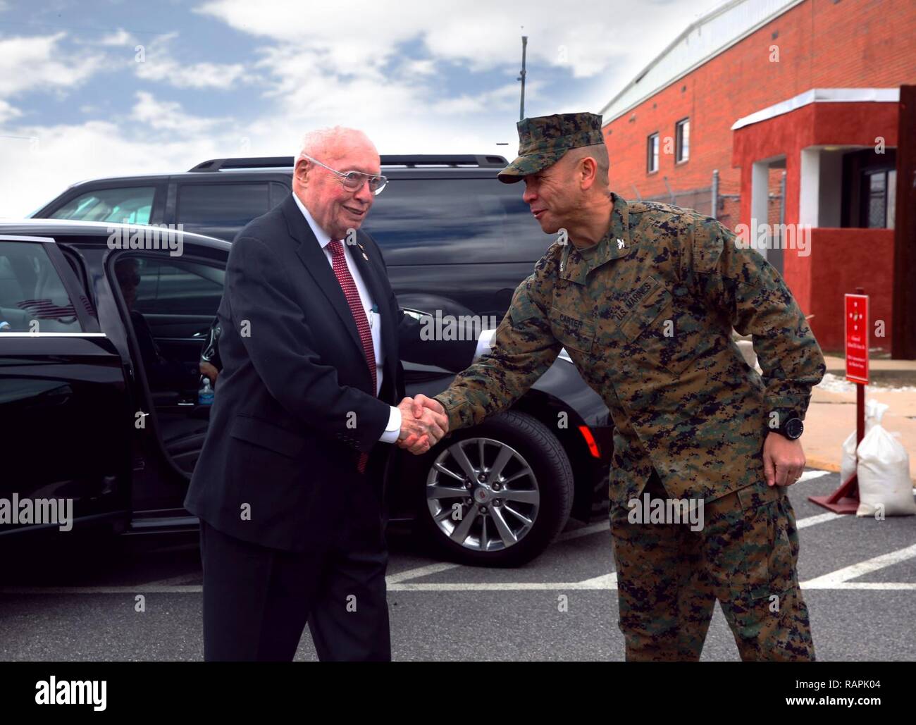 29th Commandant of the Marine Corps Gen. Alfred M. Gray Jr. is greeted ...