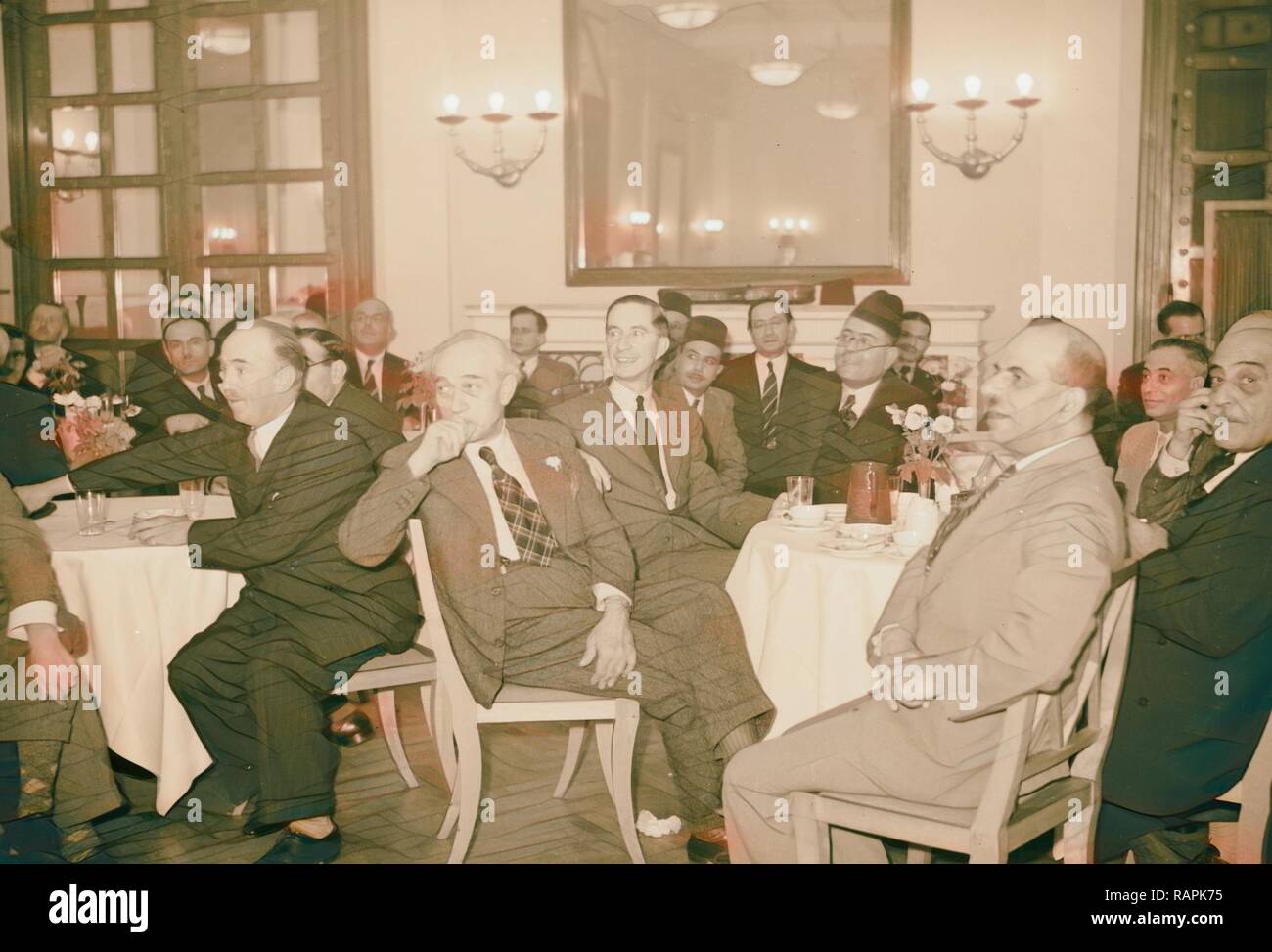 Reception at King David Hotel, Oct. 16, 1940 for Egyptians Ibrahim el ...