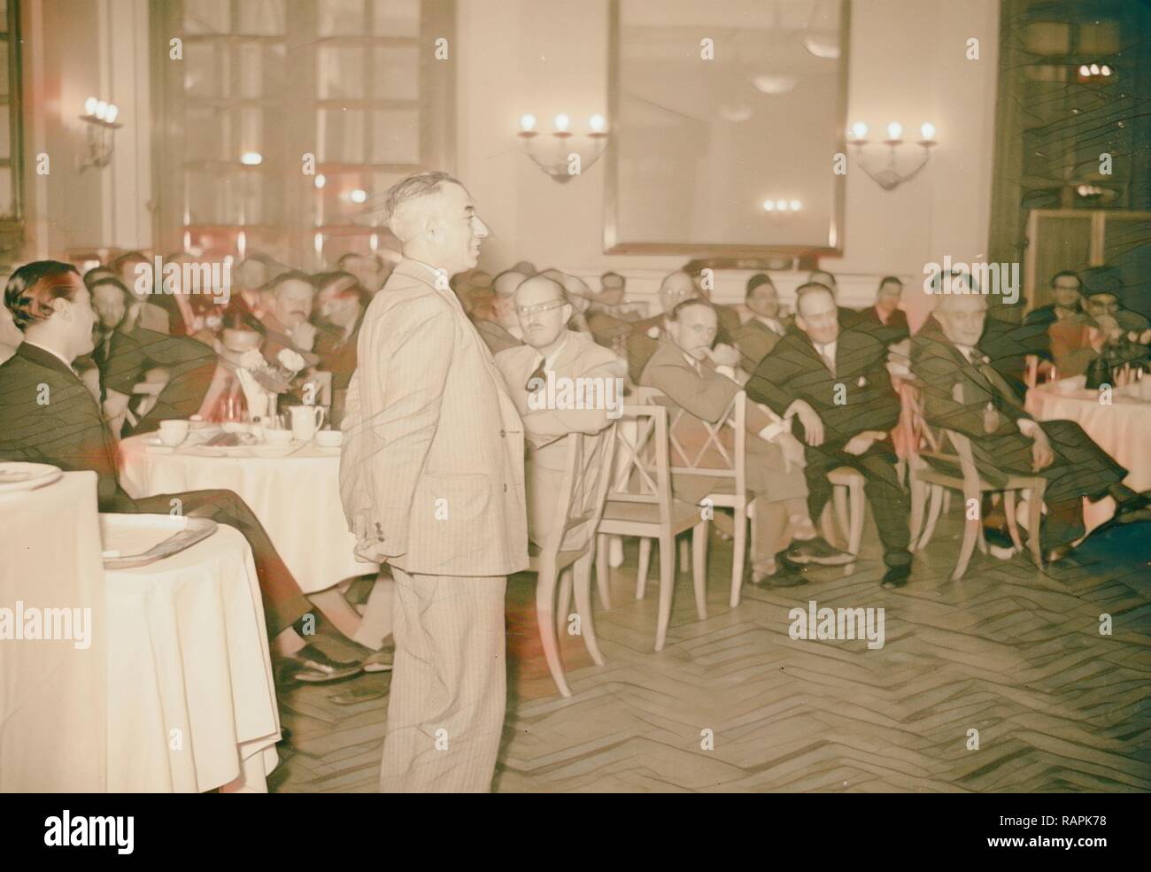 Reception at King David Hotel, Oct. 16, 1940 for Egyptians Ibrahim el ...