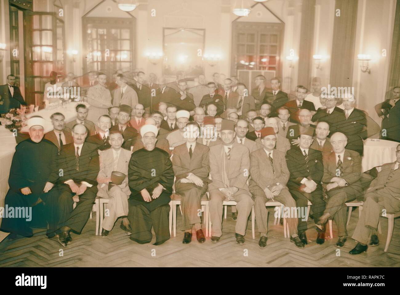 Reception at King David Hotel, Oct. 16, 1940 for Egyptians Ibrahim el ...