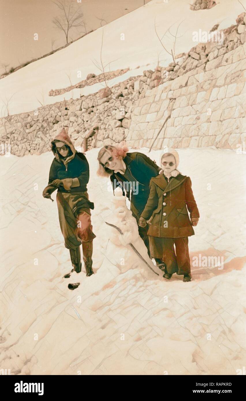 Cedars. Photographic party stops for a cold snowy lunch. American ...