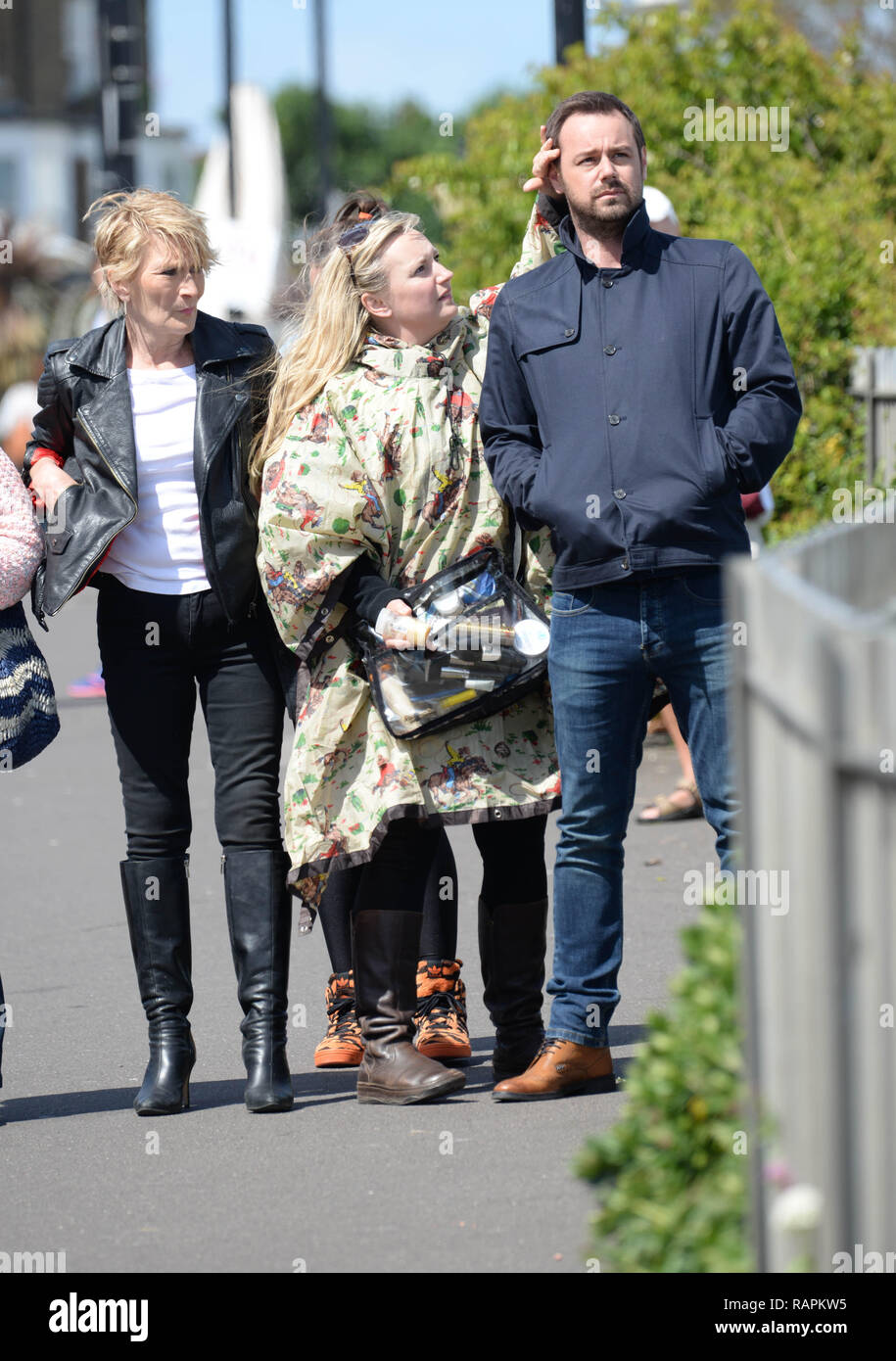 Eastenders Carter family during filming in Broadstairs, Kent Featuring ...