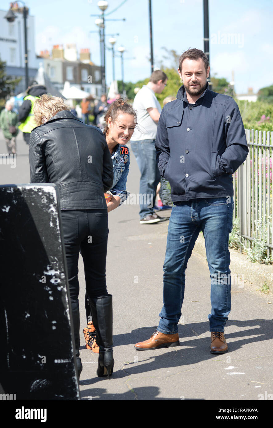 Eastenders Carter family during filming in Broadstairs, Kent Featuring ...