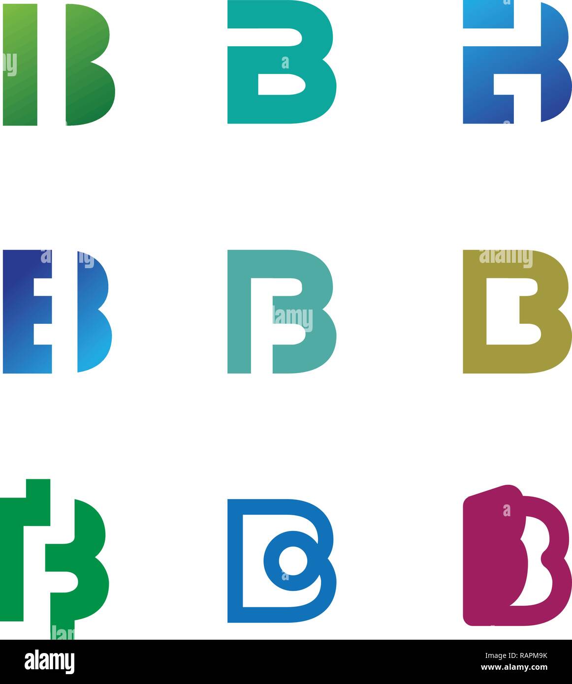Set Letter B Logo template vector illustration - vector Stock Vector ...